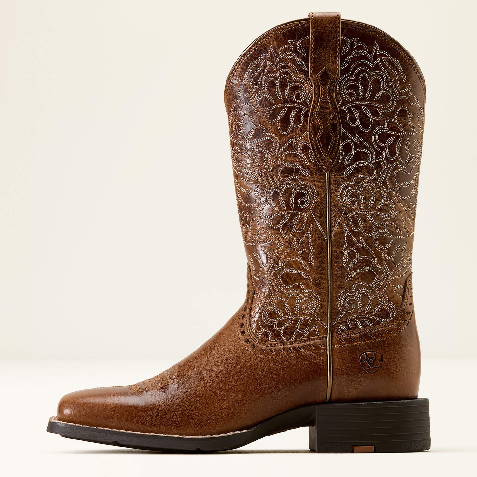 Ariat Women Round Up Remuda Wide Square Toe Western Boot Aged Tan – Los ...