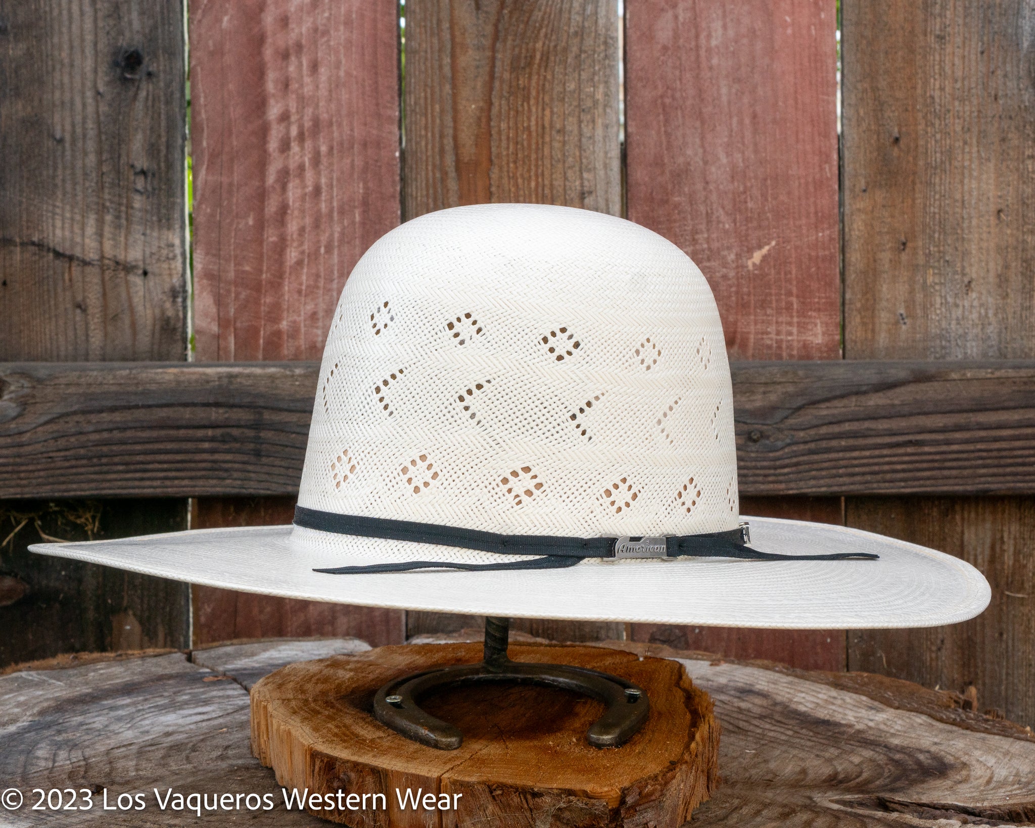 American Hat Company Straw Hat Regular Crown Boomerang White – Los ...