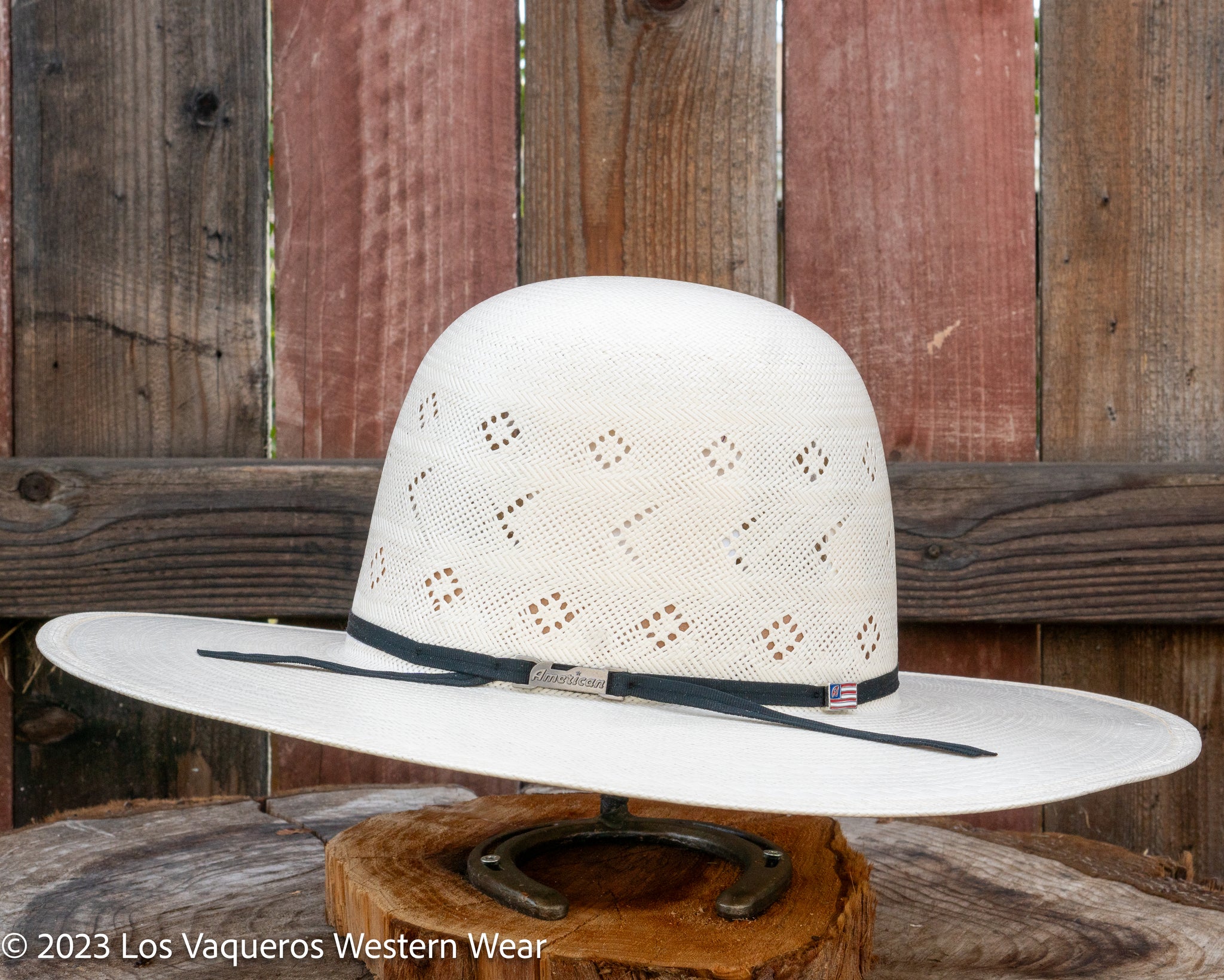 American Hat Company Straw Hat Regular Crown Boomerang White – Los ...