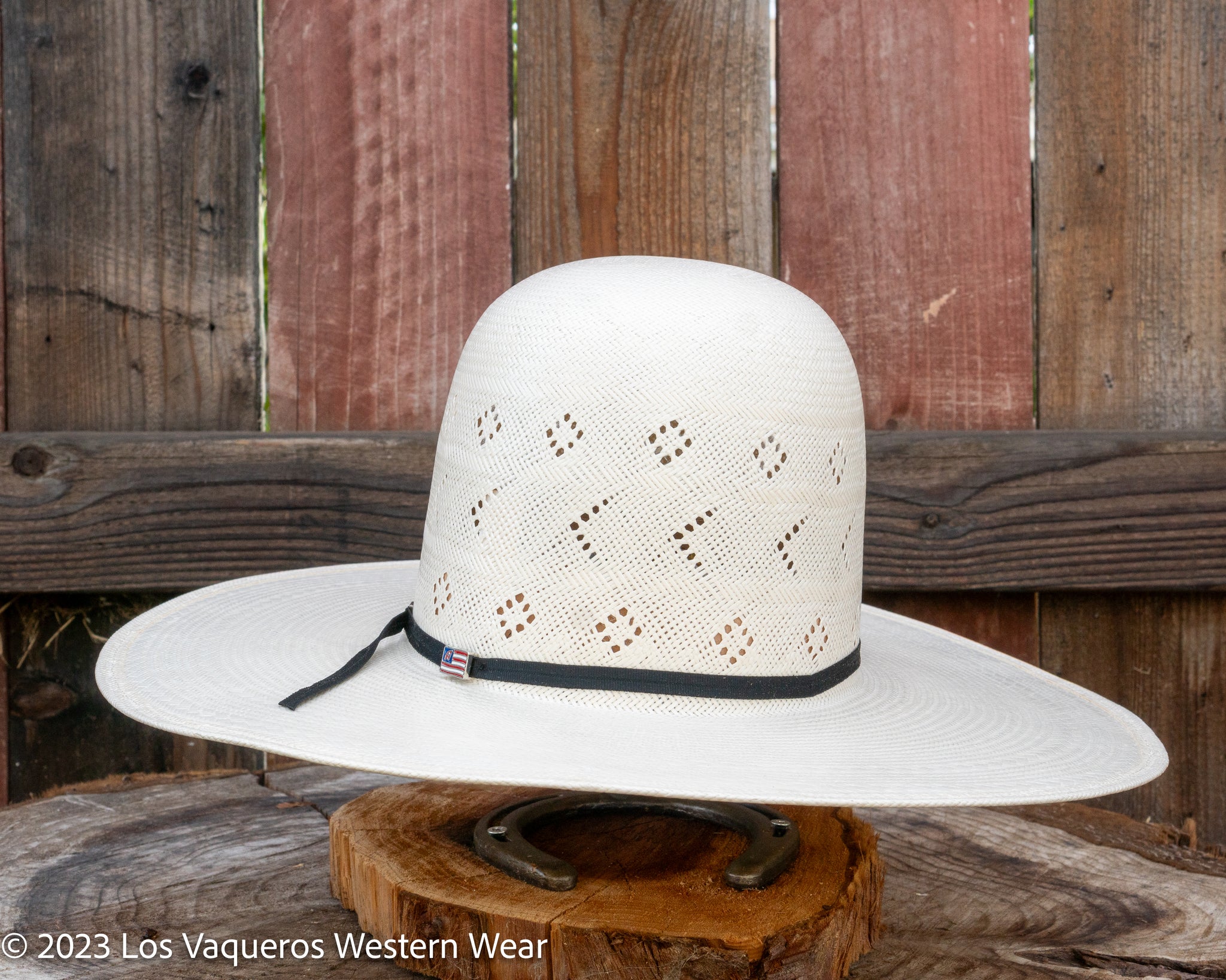 American Hat Company Straw Hat Regular Crown Boomerang White – Los ...