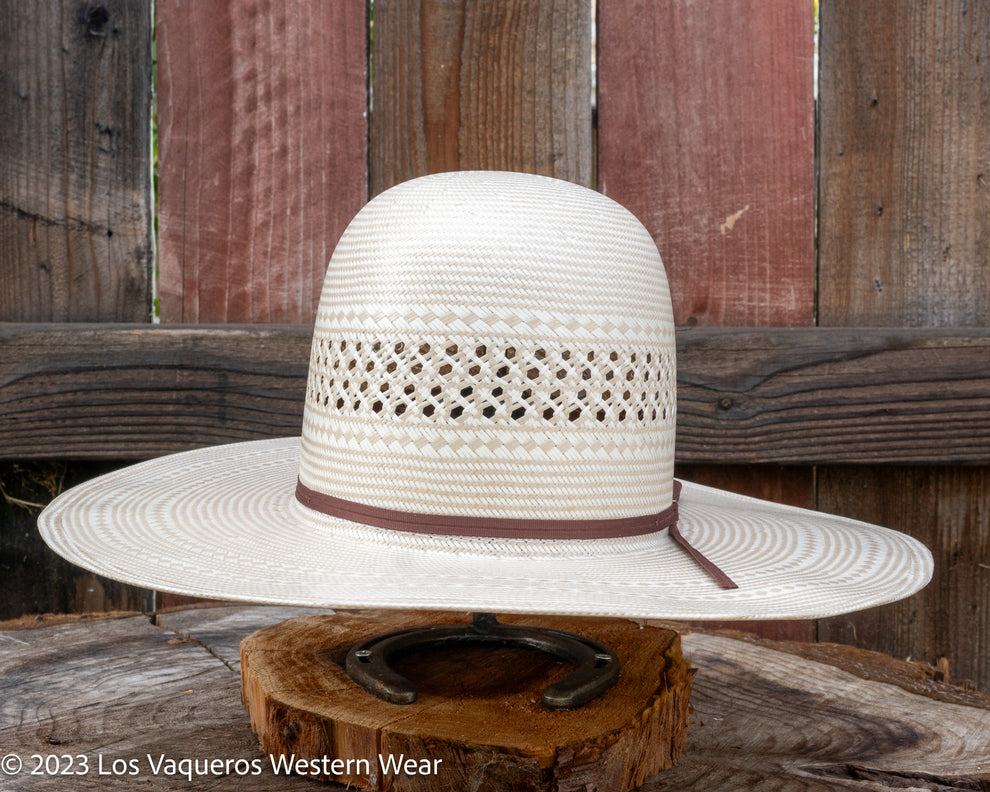 American Hat Company Straw Hat Regular Crown Corn Tan White – Los ...
