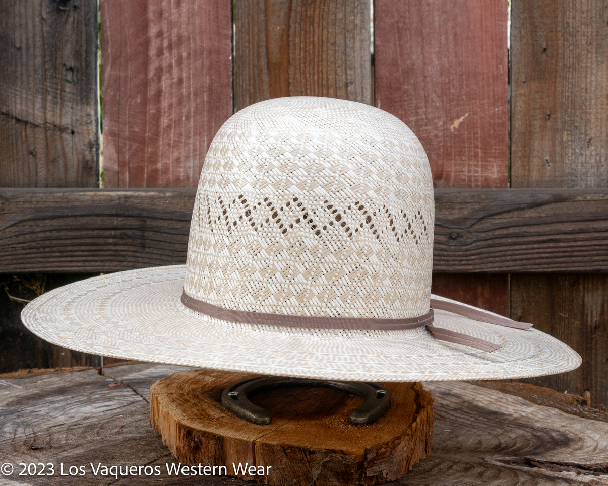 American Hat Company Straw Hat Regular Crown Checkers Tan White – Los ...