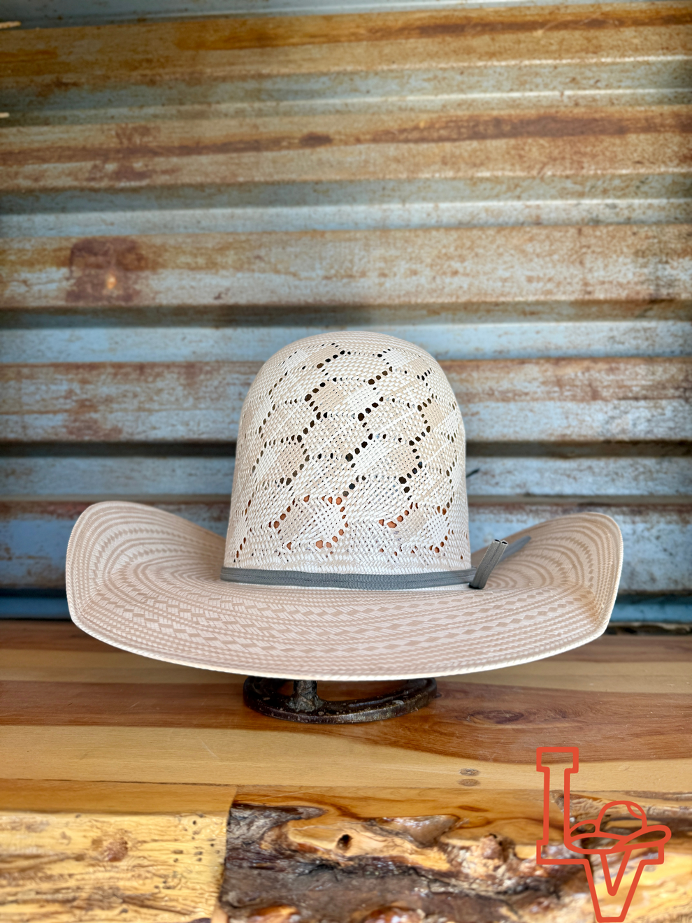 Los Vaqueros Straw Hat Tall Crown Honeycomb Tan/White – Los Vaqueros ...