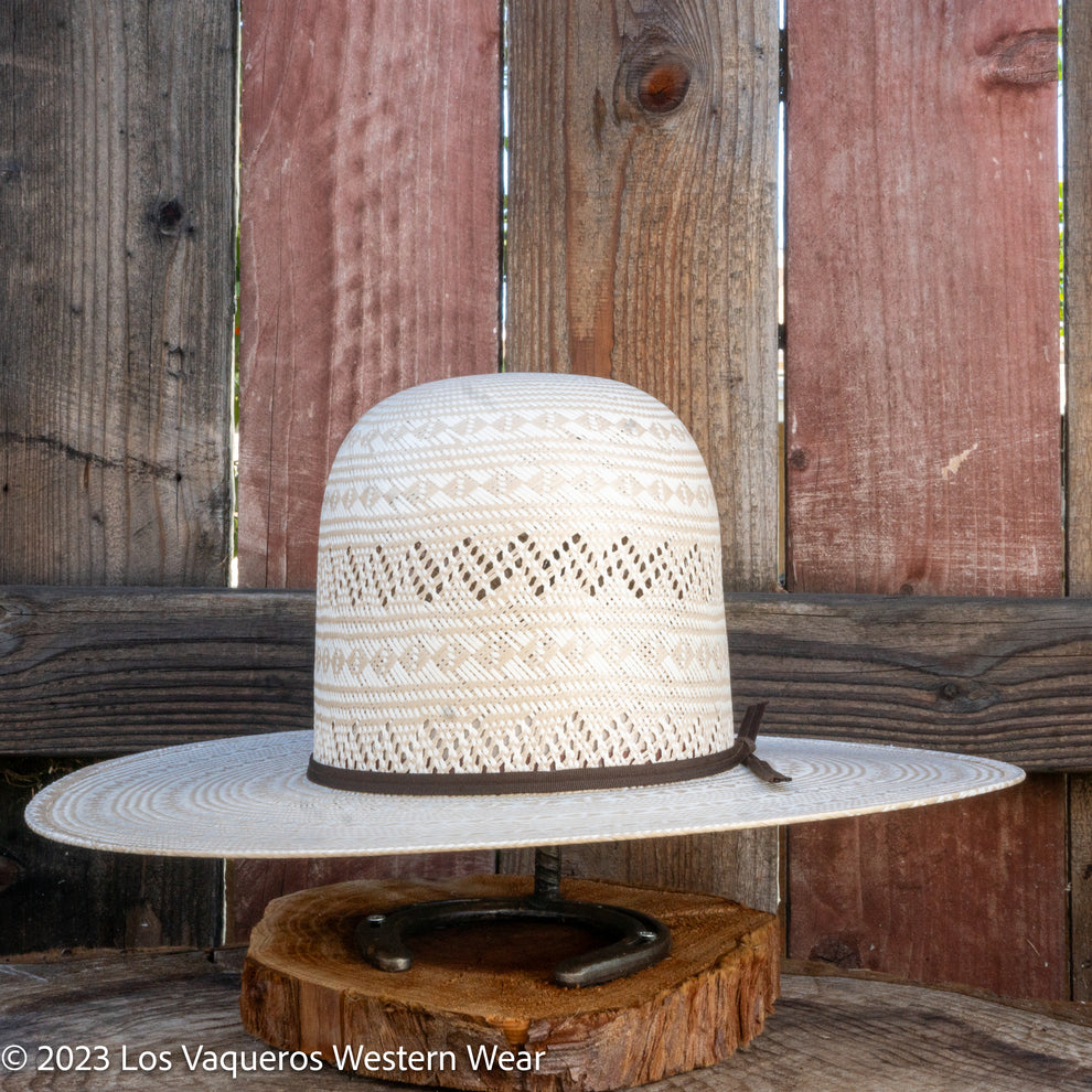 Rodeo King Prime Time Straw Hat Regular Crown Tan White – Los Vaqueros ...