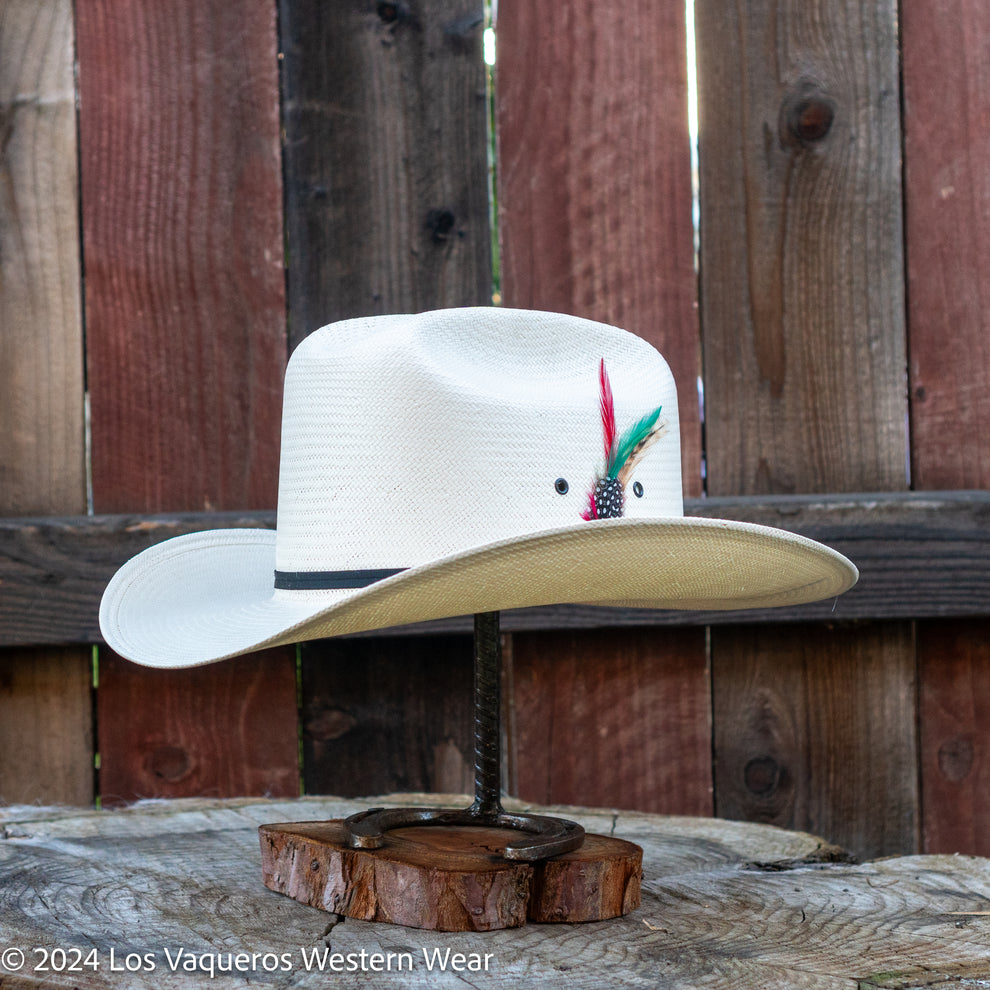 Stetson 10x Spartan 81 BK Eye W Straw Cowboy Hat Natural – Los Vaqueros ...